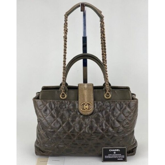 CHANEL | Bags | Chanel Bag Vintage Glazed Calfskin Shagreen Large Bindi ...